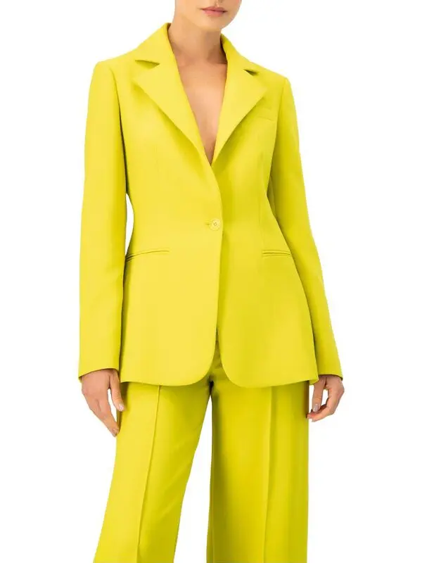 IVONNE Single-breasted Tailored Blazer - Green