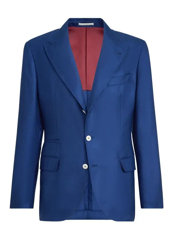 Brunello Cucinelli Cashmere And Silk Blazer - Avio Blue