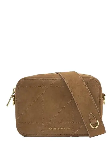 KATIE LOXTON Avery Crossbody Bag - Caramel Quilted