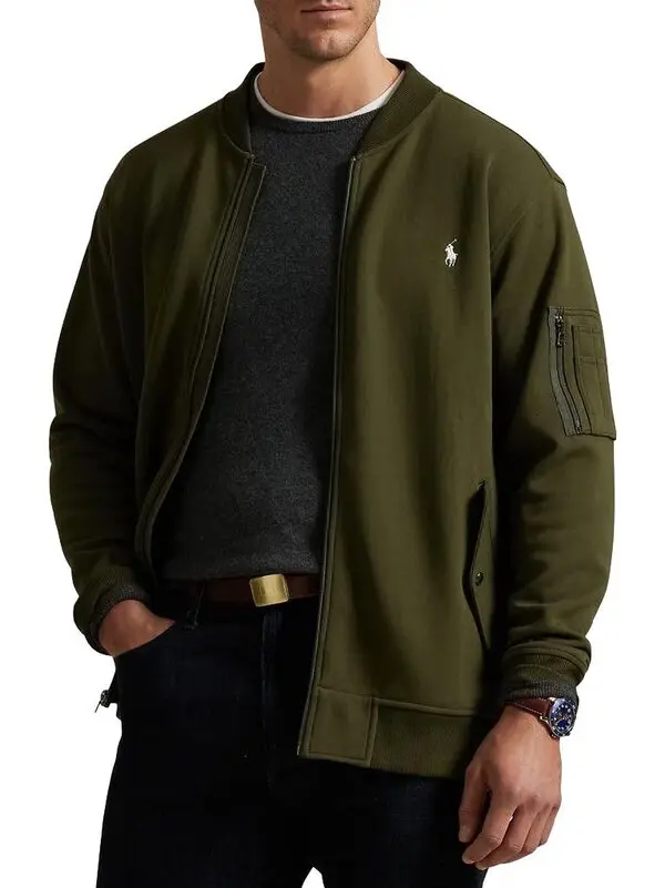 Polo Ralph Lauren Big & Tall Double-knit Bomber Jacket - Company Olive