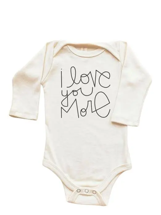 TENTH & PINE Graphic Organic Baby Bodysuit - Natural Black Lettering