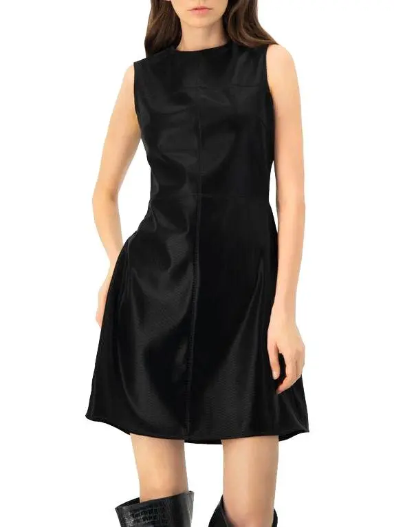 IVONNE Sleeveless A-line Dress - Black