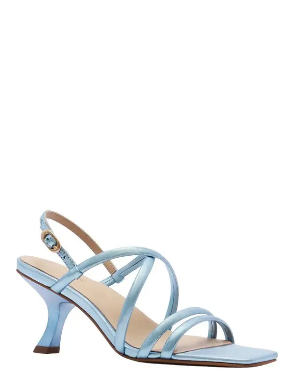 FRANKIE4 Giselle Ankle Strap Slide Sandal - Blue Metallic