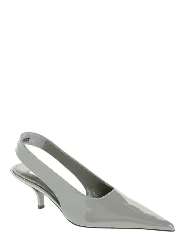 TOTEME Classic Kitten Heel Slingback Pump - Grey
