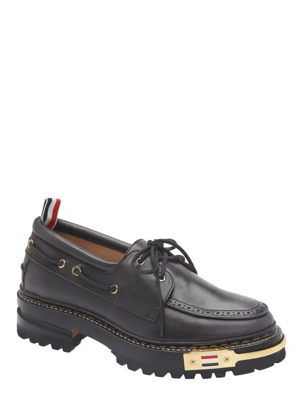 Thom Browne Lug Sole Boat Shoe - Black