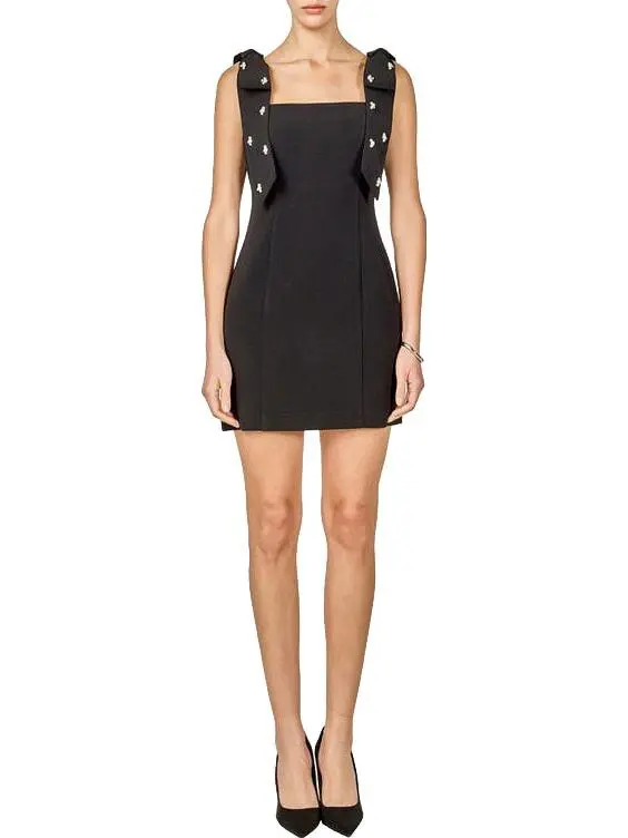 Endless Rose Rhinestone Strap Mini Sheath Dress - Black