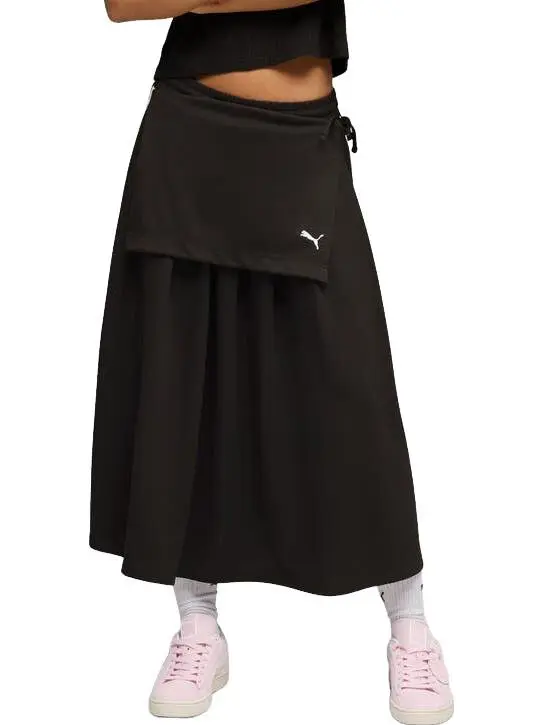 PUMA T7 Pleated Midi Skirt - Puma Black