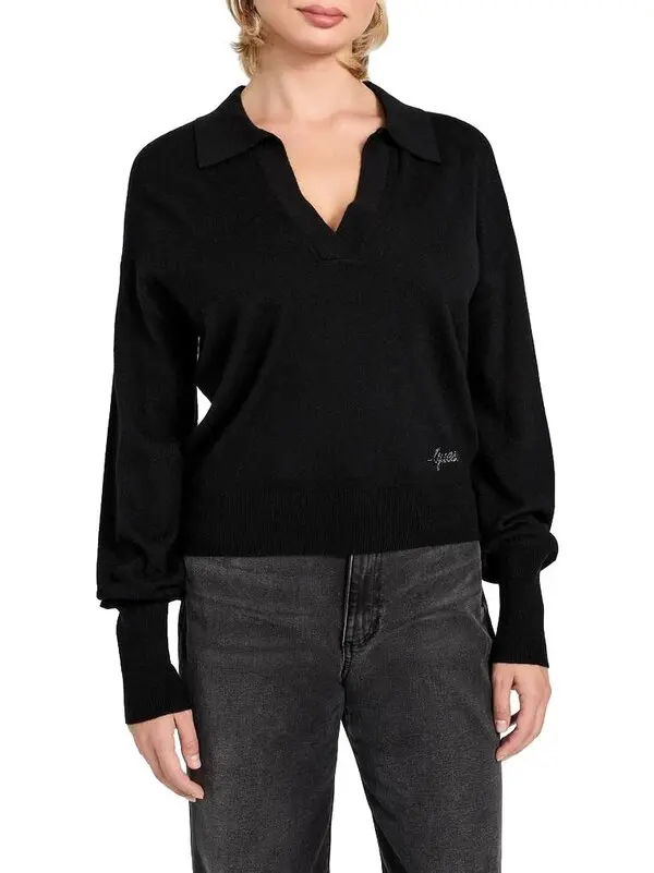 Guess Miranda Polo Sweater - Jblack-black