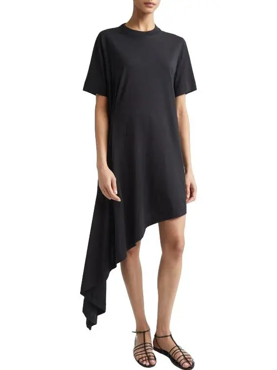 Loulou De Saison Igari Asymmetric Pleated Knit Dress - Black
