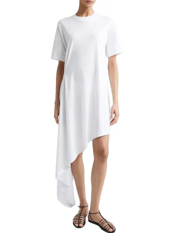 Loulou De Saison Igari Asymmetric Pleated Knit Dress - White