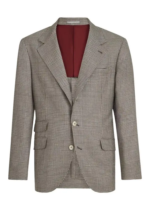Brunello Cucinelli Prince Of Wales Cavallo Blazer - Light Brown