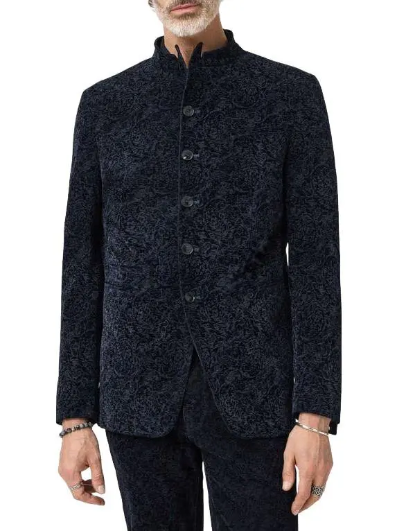John Varvatos Varick Slim-fit Paisley Jacket - Night Sky