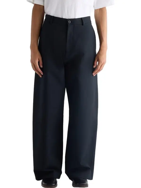 Acne Studios Cotton Sateen Wide-leg Pants - Black