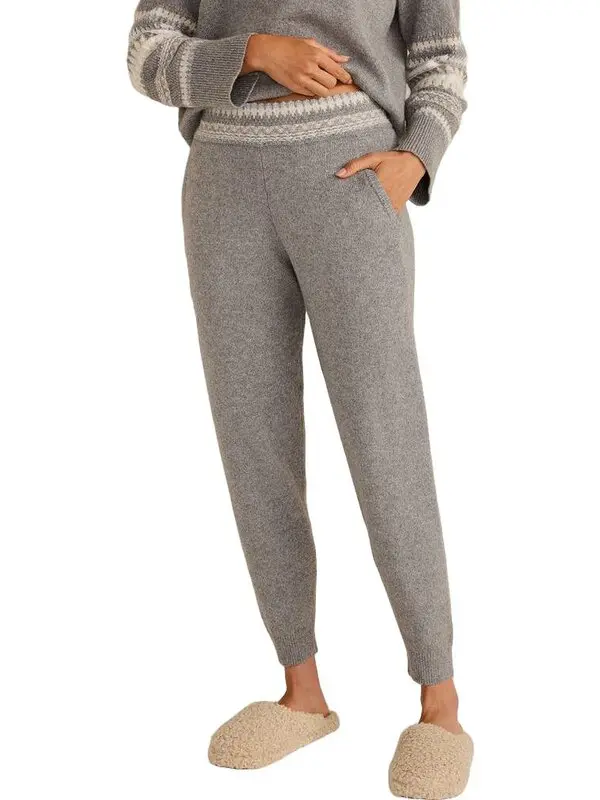 HAVEN WELL WITHIN Organic Cotton Blend Fair Isle Joggers - Fog Heather