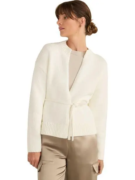 HAVEN WELL WITHIN Chunky Cotton-blend Belted Cardigan - Ivory
