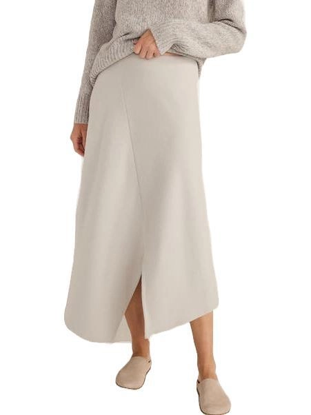 HAVEN WELL WITHIN Wool Blend Midi Skirt - Frost