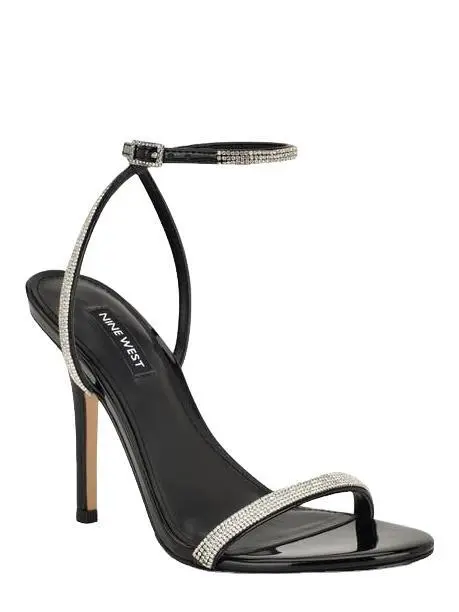 Nine West Stodia Embellished Ankle Strap Sandals - Black