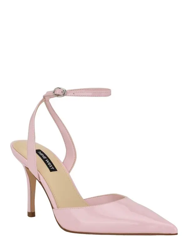 Nine West Grana Ankle Strap Pointed Toe Pump - Light Pink