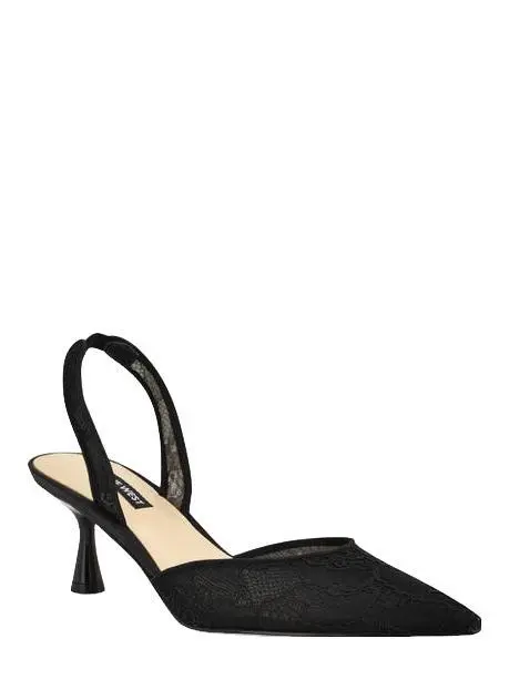 Nine West Rizze Slingback Kitten Heel Pumps - Black