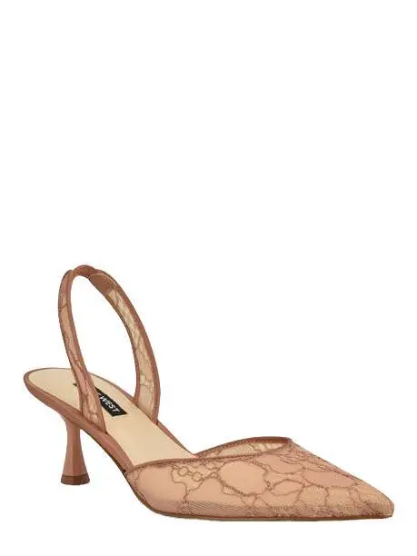 Nine West Rizze Slingback Kitten Heel Pumps - Light Natural