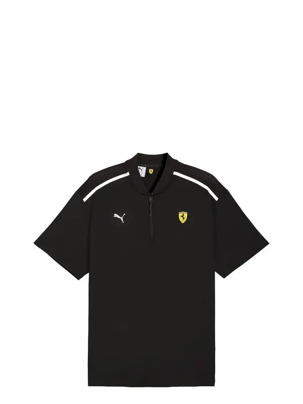 PUMA Scuderia Ferrari Cloudspun Blade Collar Performance Zip Polo - Puma Black