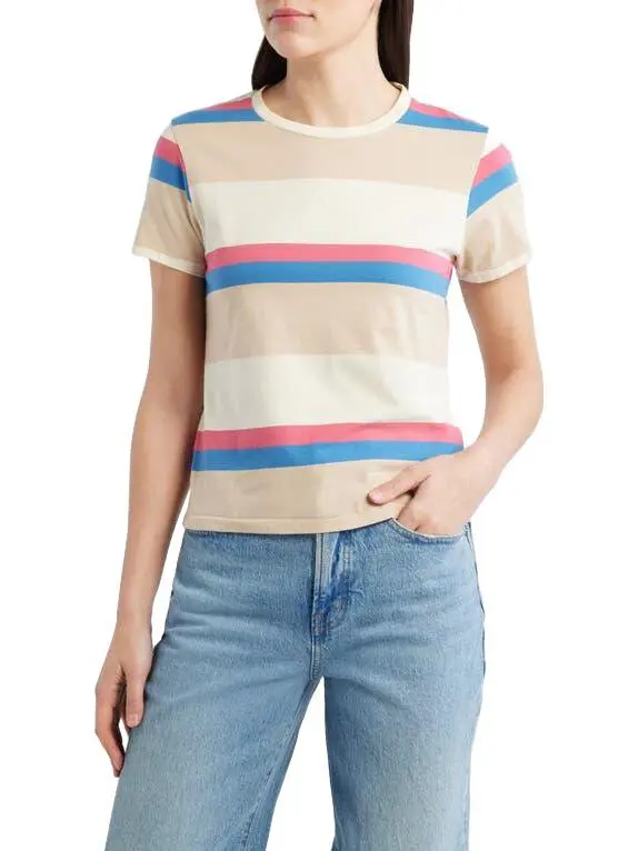 The Great. The Little Stripe Cotton T-shirt - Study Hall Stripe