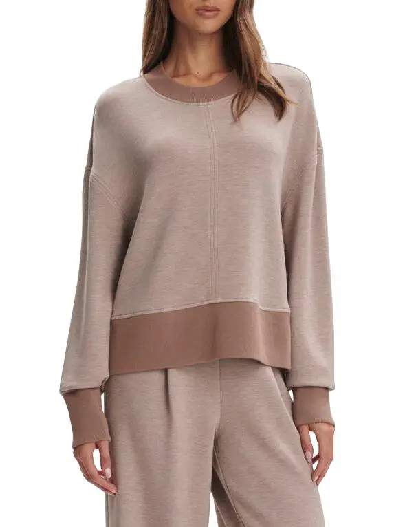 Varley Philippe Crop Sweatshirt - Taupe Marl/ginger Snap
