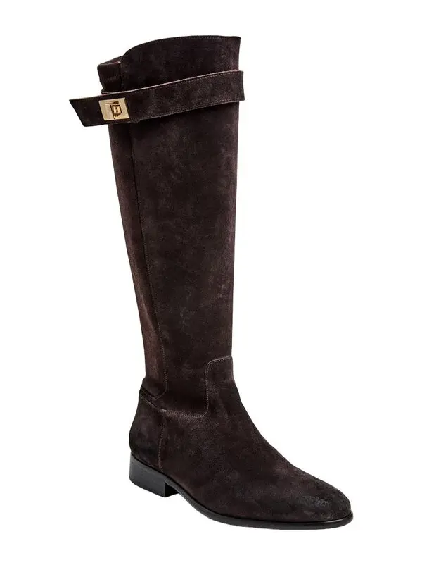 Bruno Magli Pamelina Knee High Boot - Dark Brown Suede