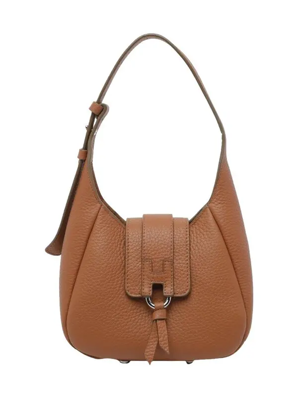 Hogan Leather Mini Hobo Bag - Brown