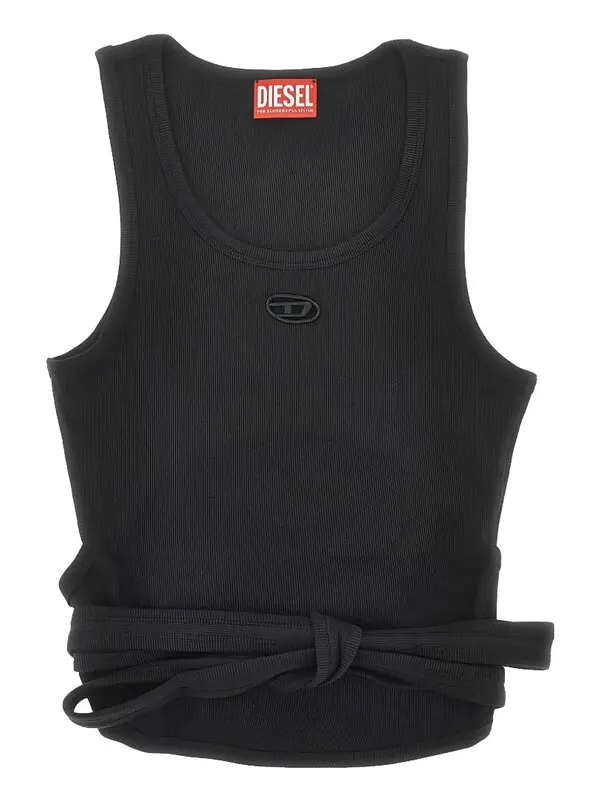 DIESEL Cotton Tank Top - Black