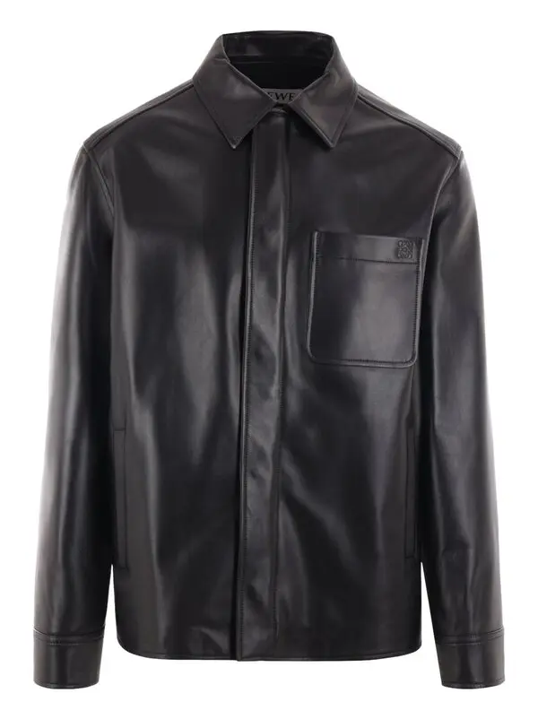 Loewe Nappa Leather Shirt Jacket - Black