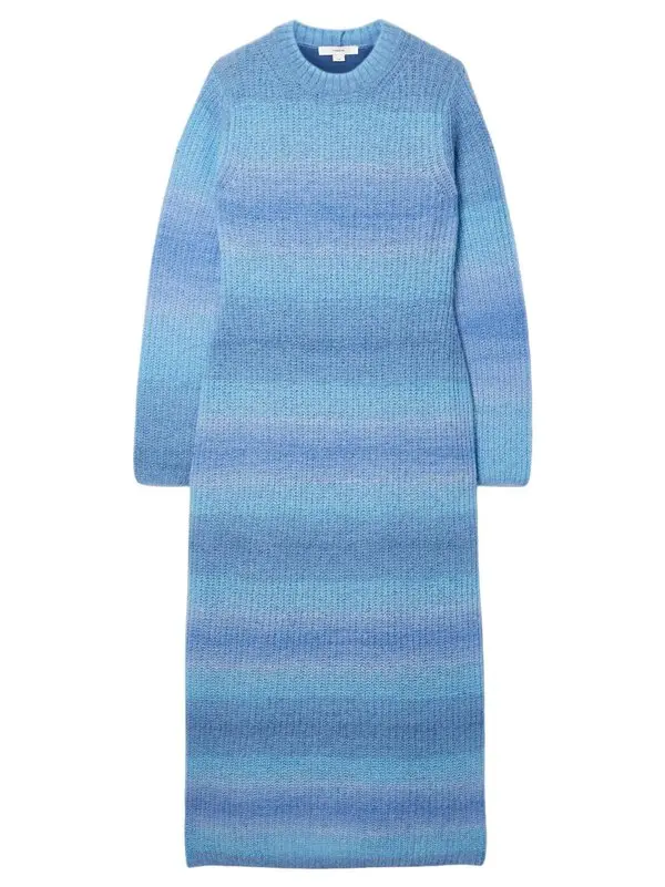 Vince Space-dyed Open-knit Midi Dress - Blue