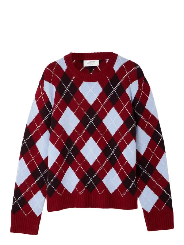 LA LIGNE Argyle Wool And Cashmere-blend Sweater - Multi