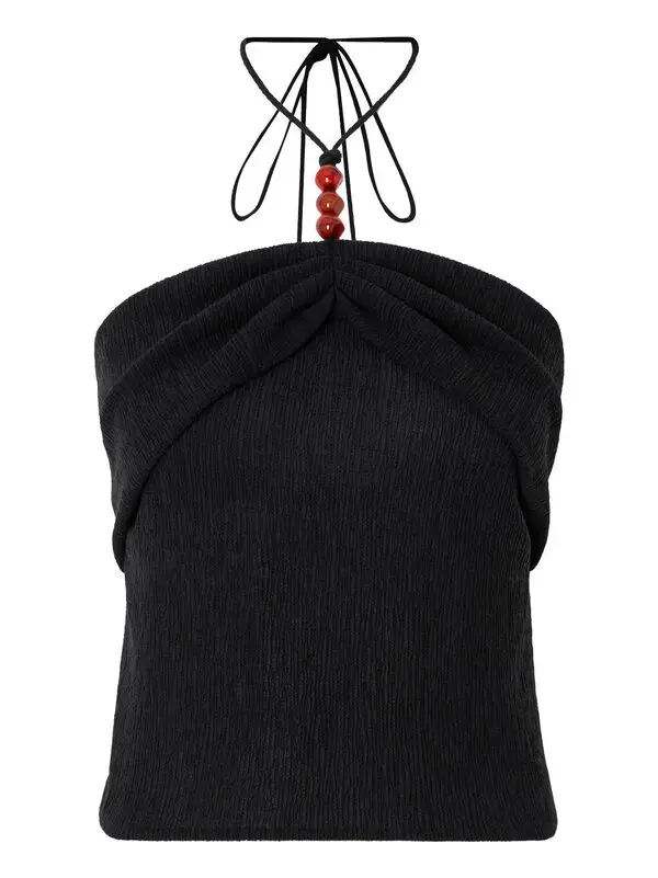 Magda Butrym Embellished Halterneck Top - Black