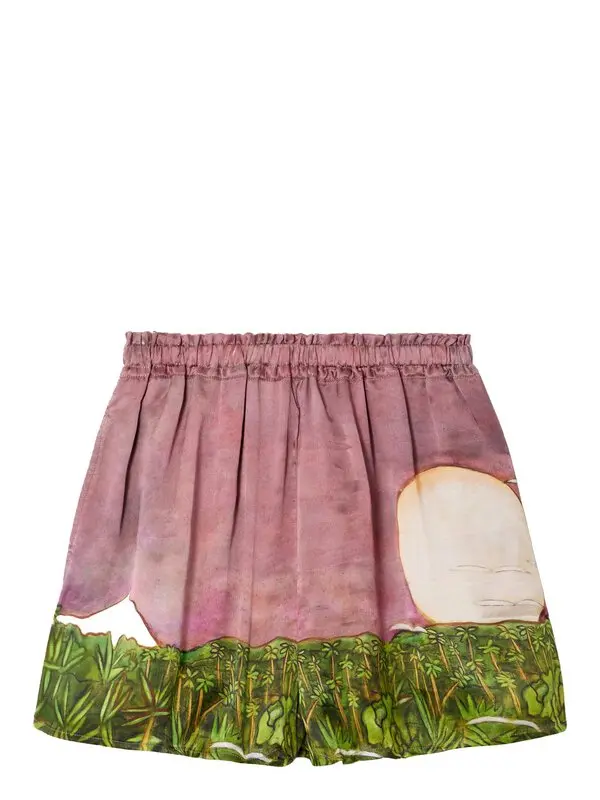 DONDE ESTEBAN La Sierra Printed Silk-satin Shorts - Multi