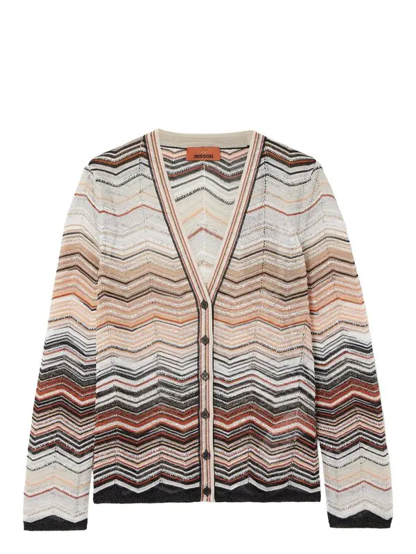 Missoni Sequin-embellished Striped Crochet-knit Cardigan - Multi