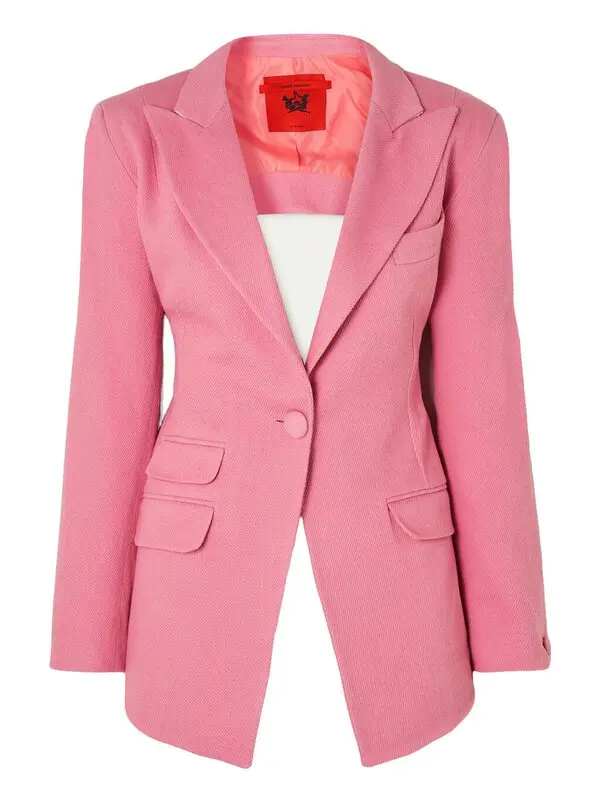 THEBE MAGUGU Tie-detailed Wool-twill Blazer - Pink