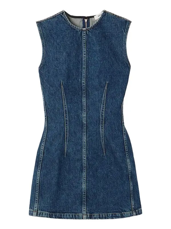 AGOLDE Barton Denim Mini Dress - Blue