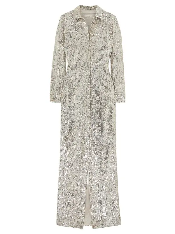 SEMSEM Sequined Tulle Gown - Silver