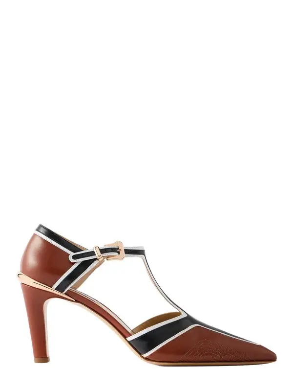 Gabriela Hearst Indi Moto 75 Leather Pumps - Brown
