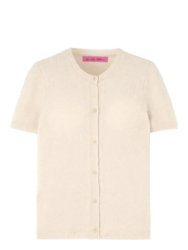 THE ELDER STATESMAN Cashmere And Silk-blend Bouclé Cardigan - Neutrals