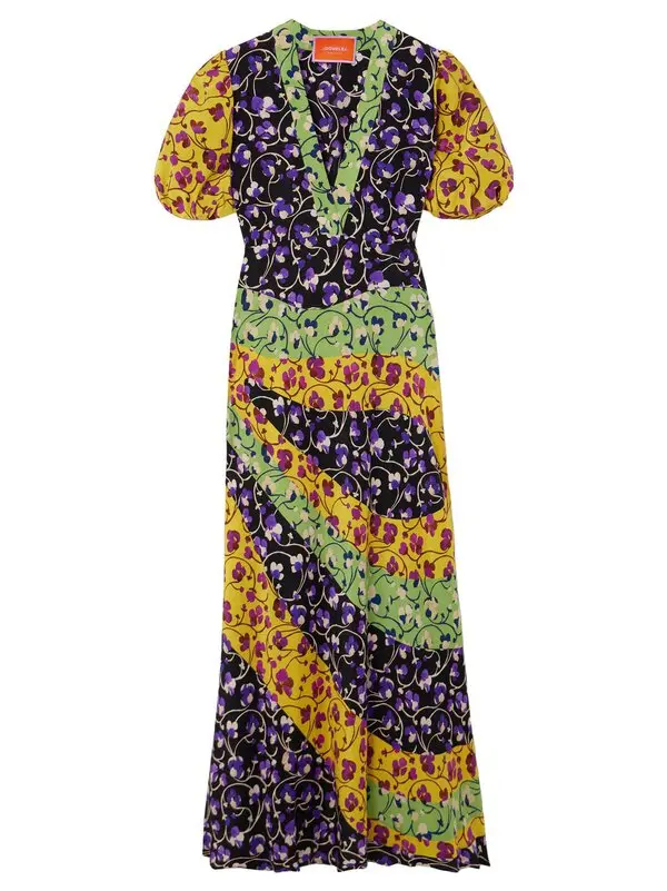 La DoubleJ Marlene Printed Silk-crepe Maxi Dress - Multi
