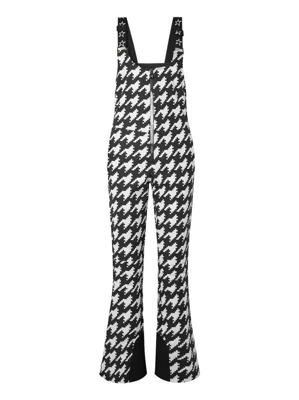 Perfect Moment Houndstooth Ski Salopettes - Black