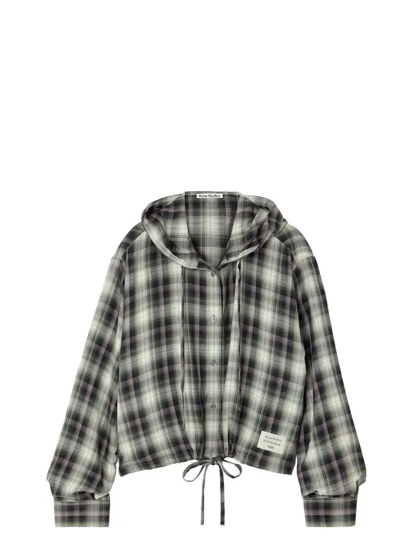 Acne Studios Hooded Checked Woven Shirt - Multi