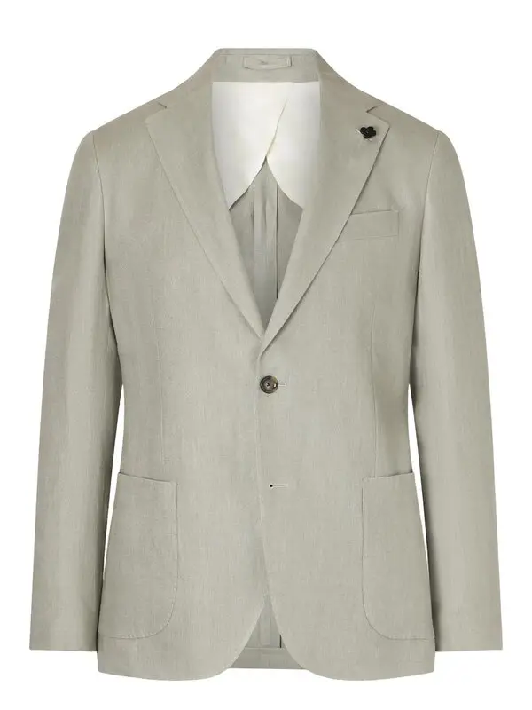 LARDINI Linen Blazer - Green