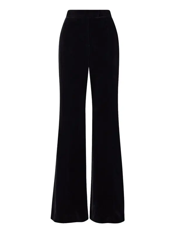 Valentino Garavani Cotton-velvet Flared Pants - Black