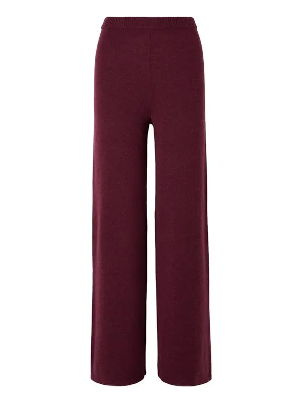 THE ELDER STATESMAN Juniper Cashmere Wide-leg Pants - Burgundy