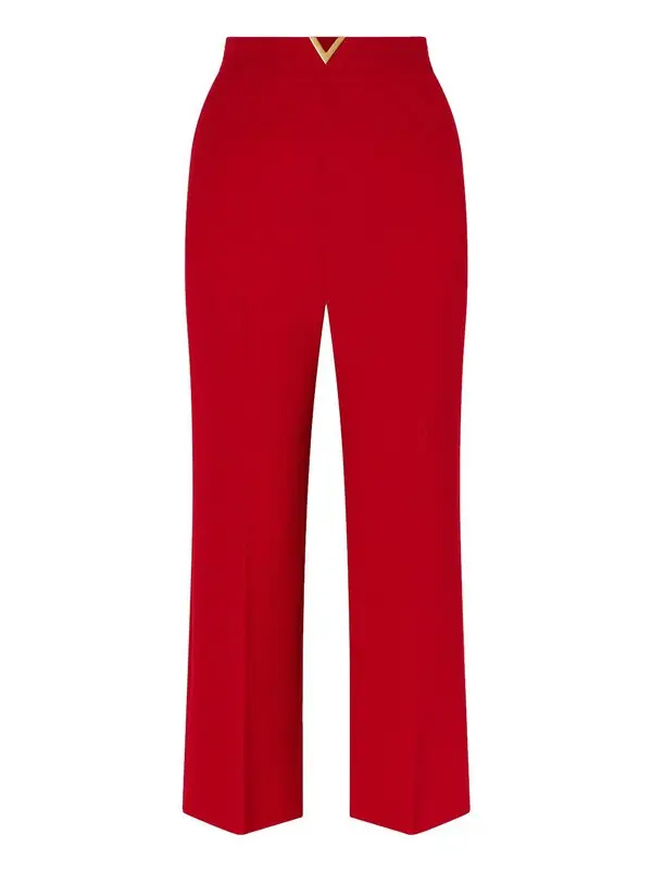 Valentino Garavani Embellished Wool Straight-leg Pants - Red