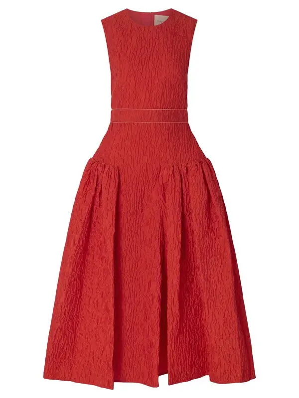 ROKSANDA Aya Cloqué Midi Dress - Red