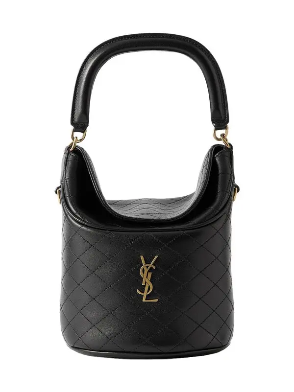 Saint Laurent Gaby Quilted Leather Bucket Bag - Black